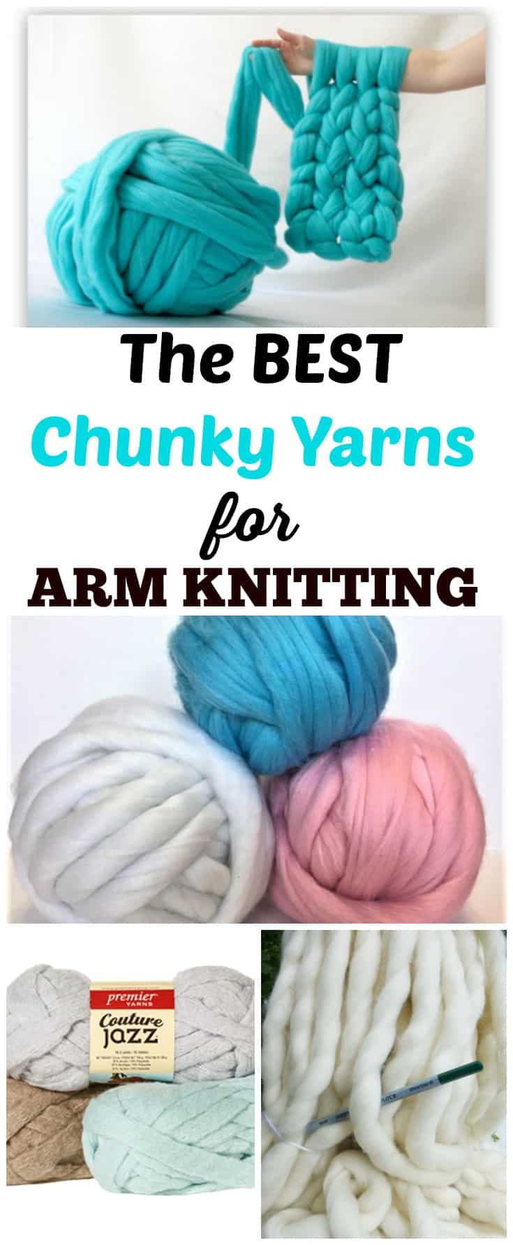 Arm Knitting Tutorial for 7 Free Chunky Knit Yarn Projects