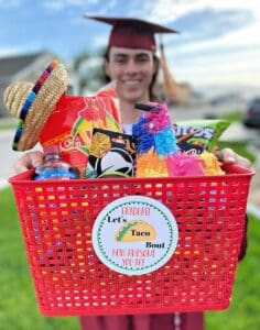 37 Graduation Gift Basket Ideas - Hairs Out of Place