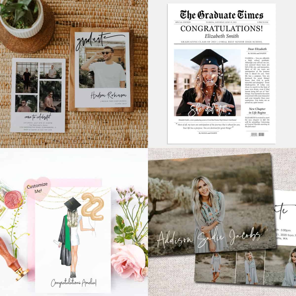 TOP 20 Graduation Invitation Ideas - Cute & Clever!