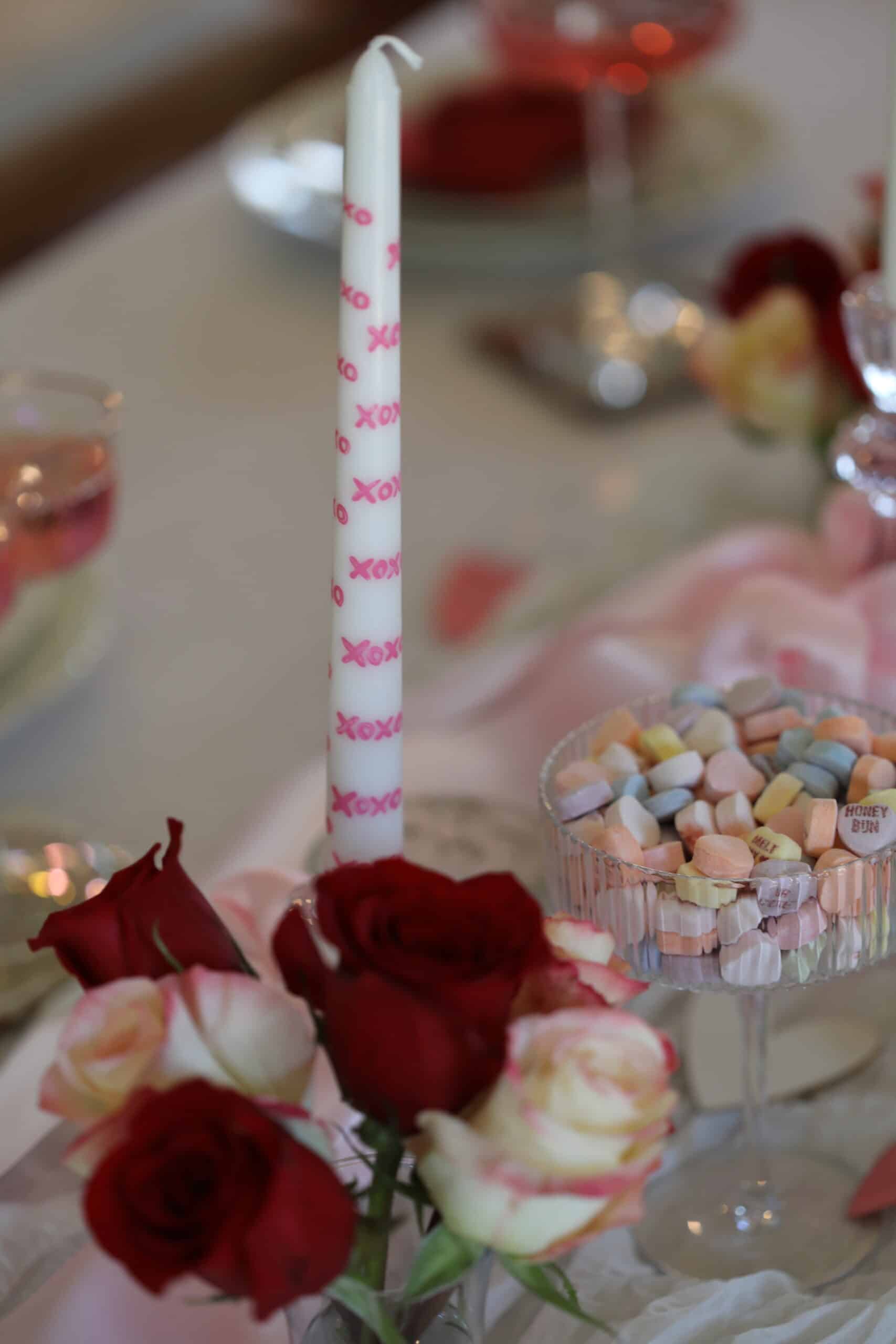 Valentines Painted Candles - Hairs Out of Place