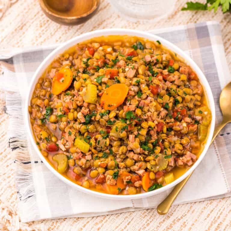 Slow Cooker Lentil and Ham Soup (Cozy and Budget-Friendly Dinner)