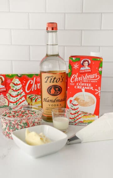 Christmas Tree Cake Martini for a Cute Holiday Cocktail