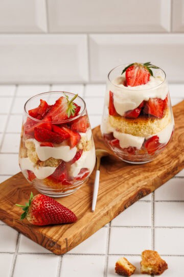 Strawberry Shortcake Trifles with Mascarpone Cream