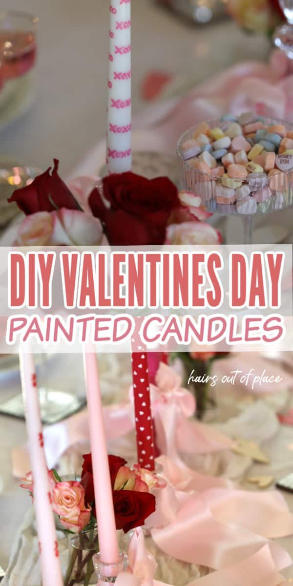 Valentines Painted Candles - Hairs Out of Place